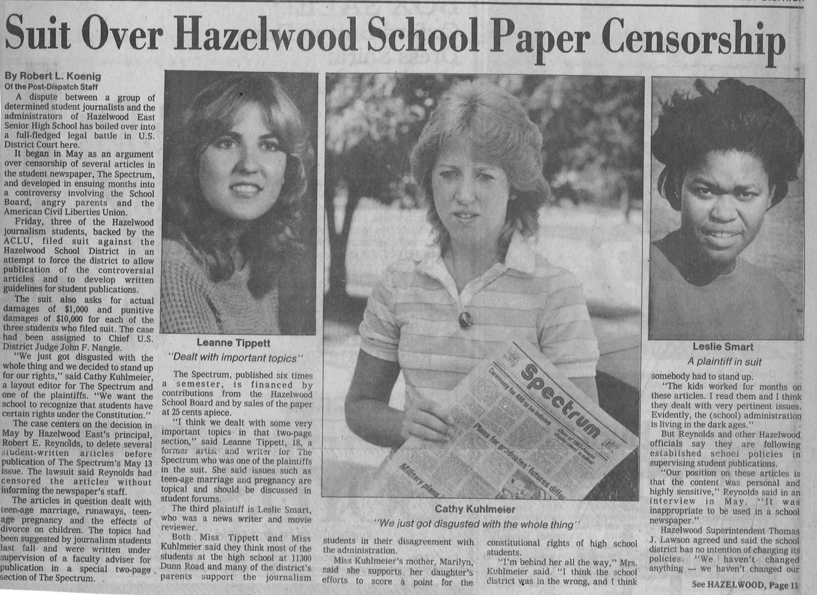 Hazelwood v. Kuhlmeier – Context | The Judicial Learning Center